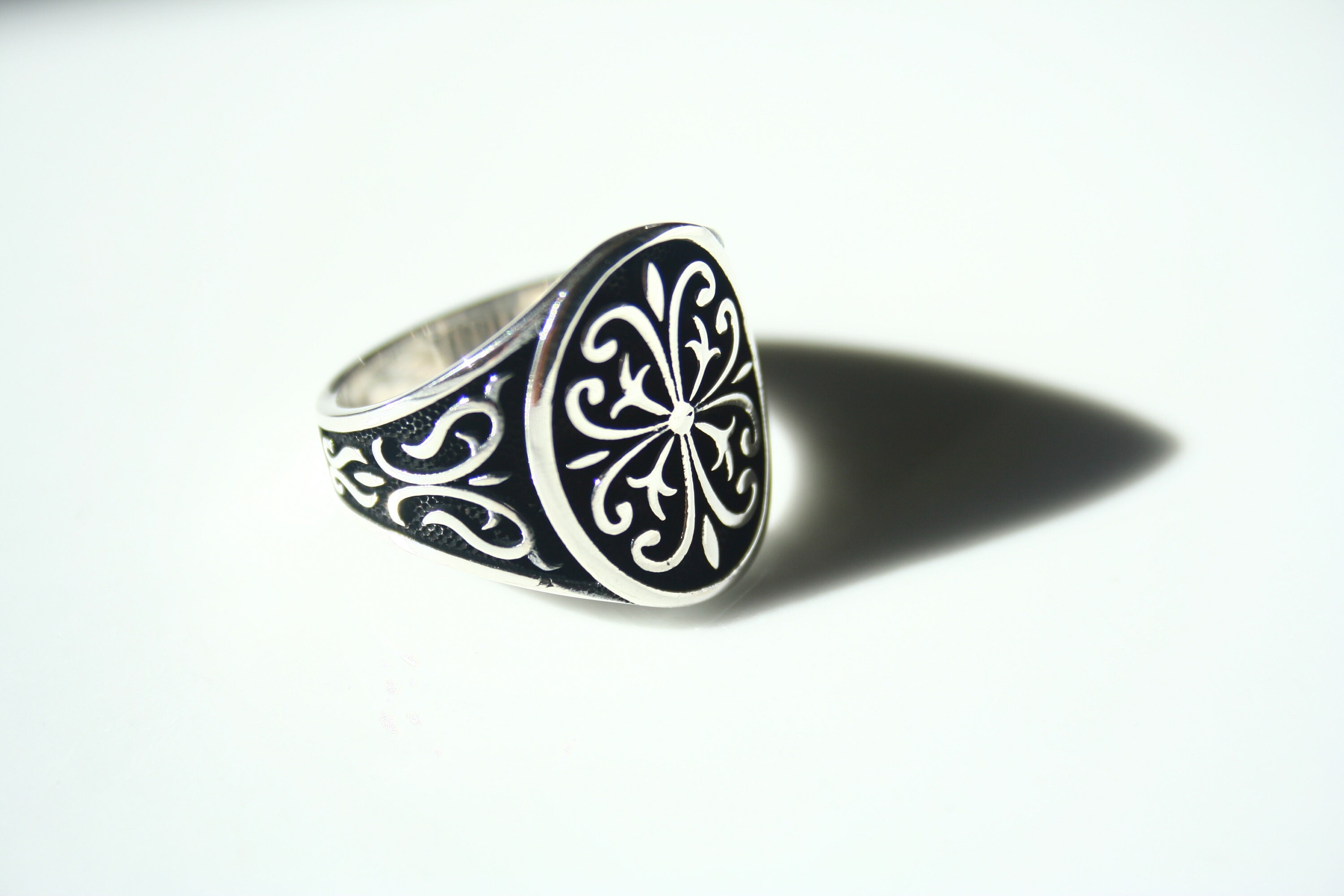 Baroque Ring Baroque Mens Ring 925 Sterling Silver Ring for - Etsy