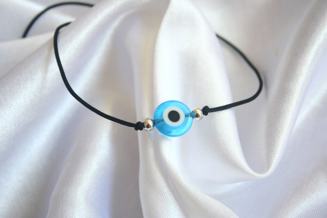 Evil Eye String Bracelet, Black String Bracelet for Protection Mens ...