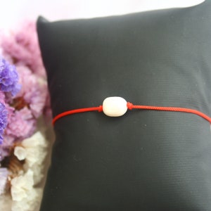 Red String Bracelet, Pearl Bracelet, Adjustable Cord Bracelet ...