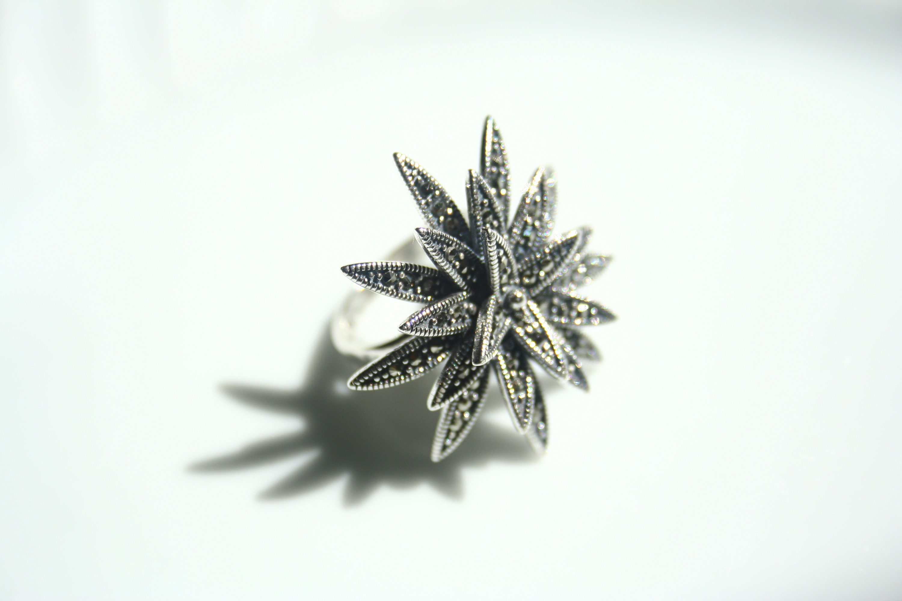 Marcasite 925 Sterling Silver Ring | Marcasite Womens Rings | Marcasite ...