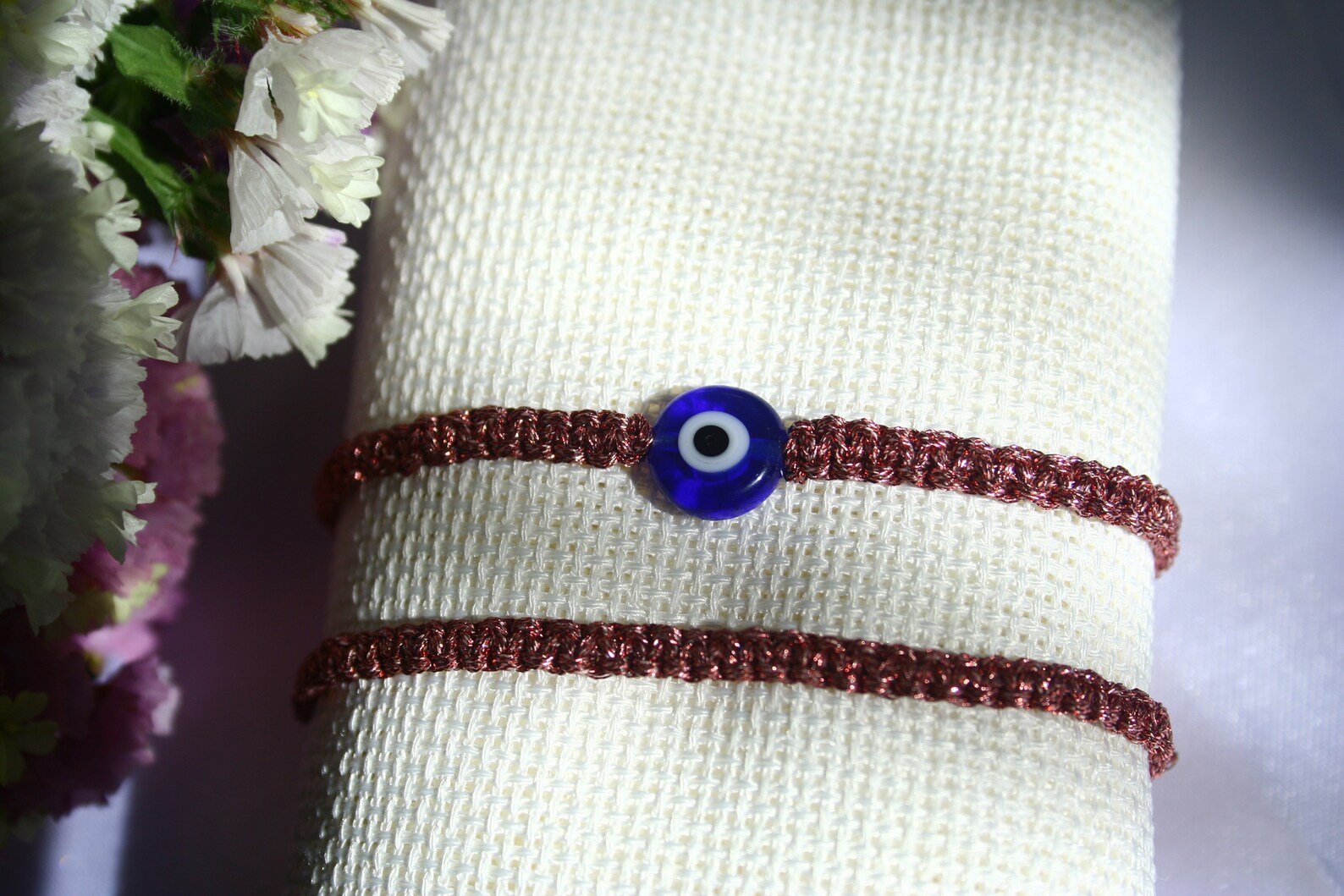 Bronze Evil Eye String Bracelet Bronze Silvery String Bracelet for ...