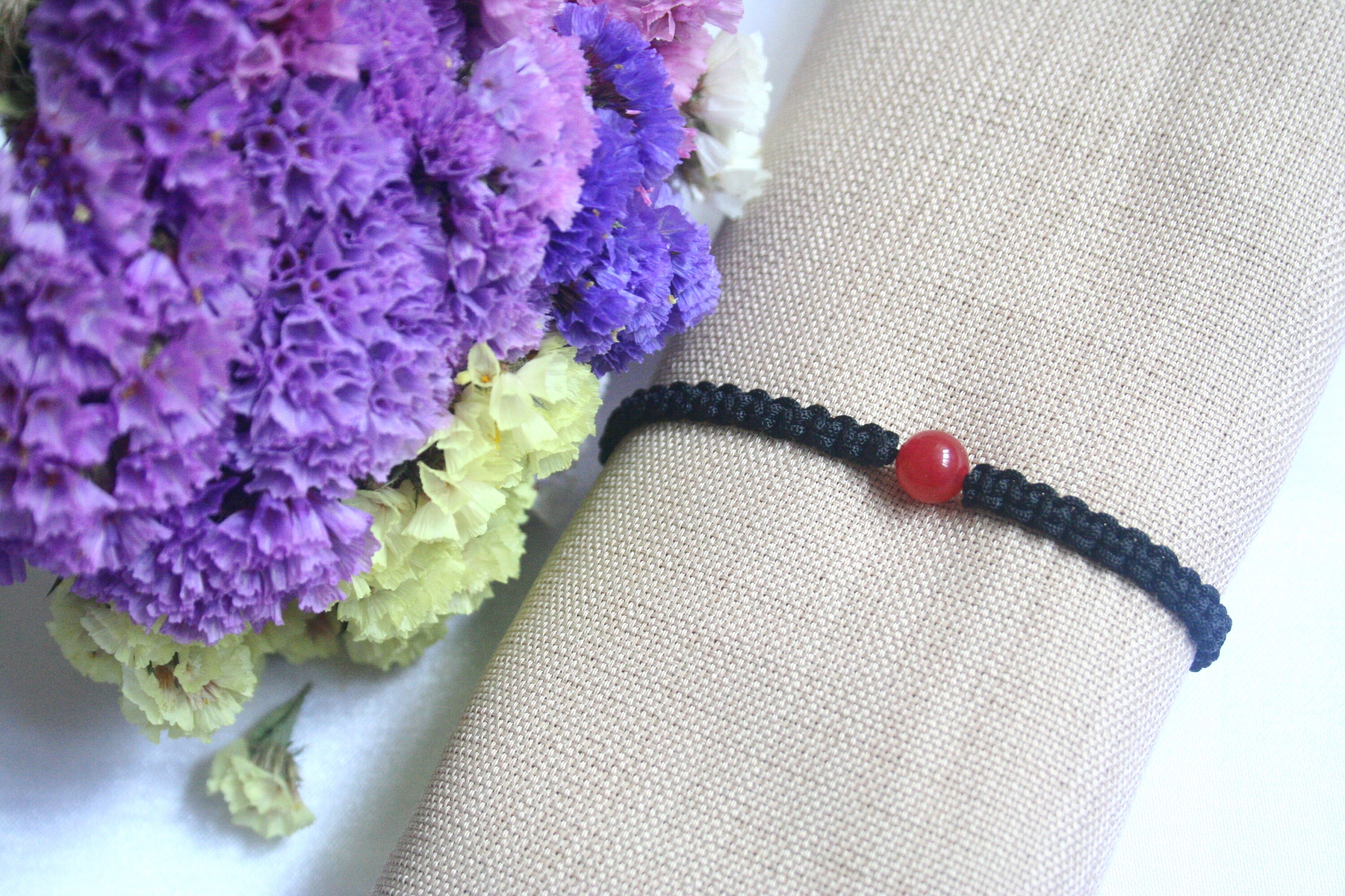 Natural Stone String Bracelet Pink Agate Bracelet Adjustable - Etsy