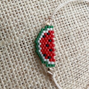 Watermelon Miyuki Bracelet, Womens Jewelry, Miyuki Bracelet, Birthday ...