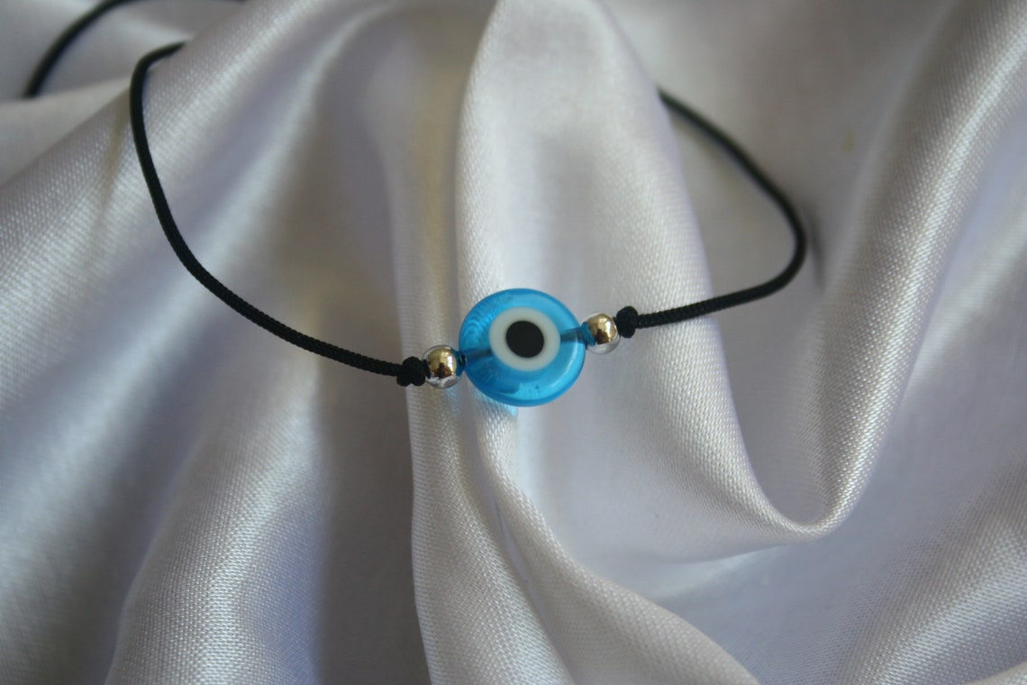 Evil Eye String Bracelet, Black String Bracelet for Protection Mens ...