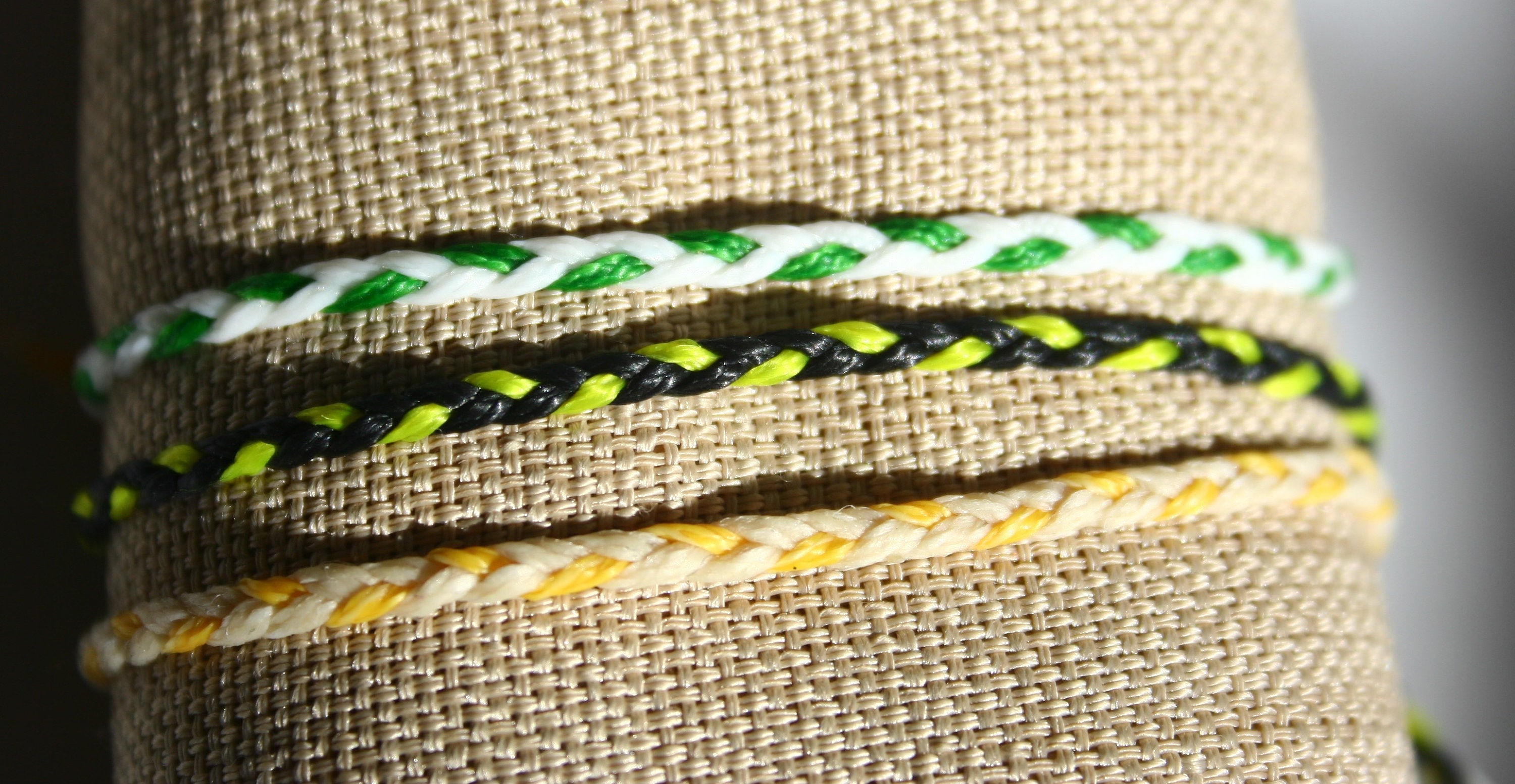 Braided String Bracele, Waxed Braided Lucky Bracelet, Handmade Woven ...