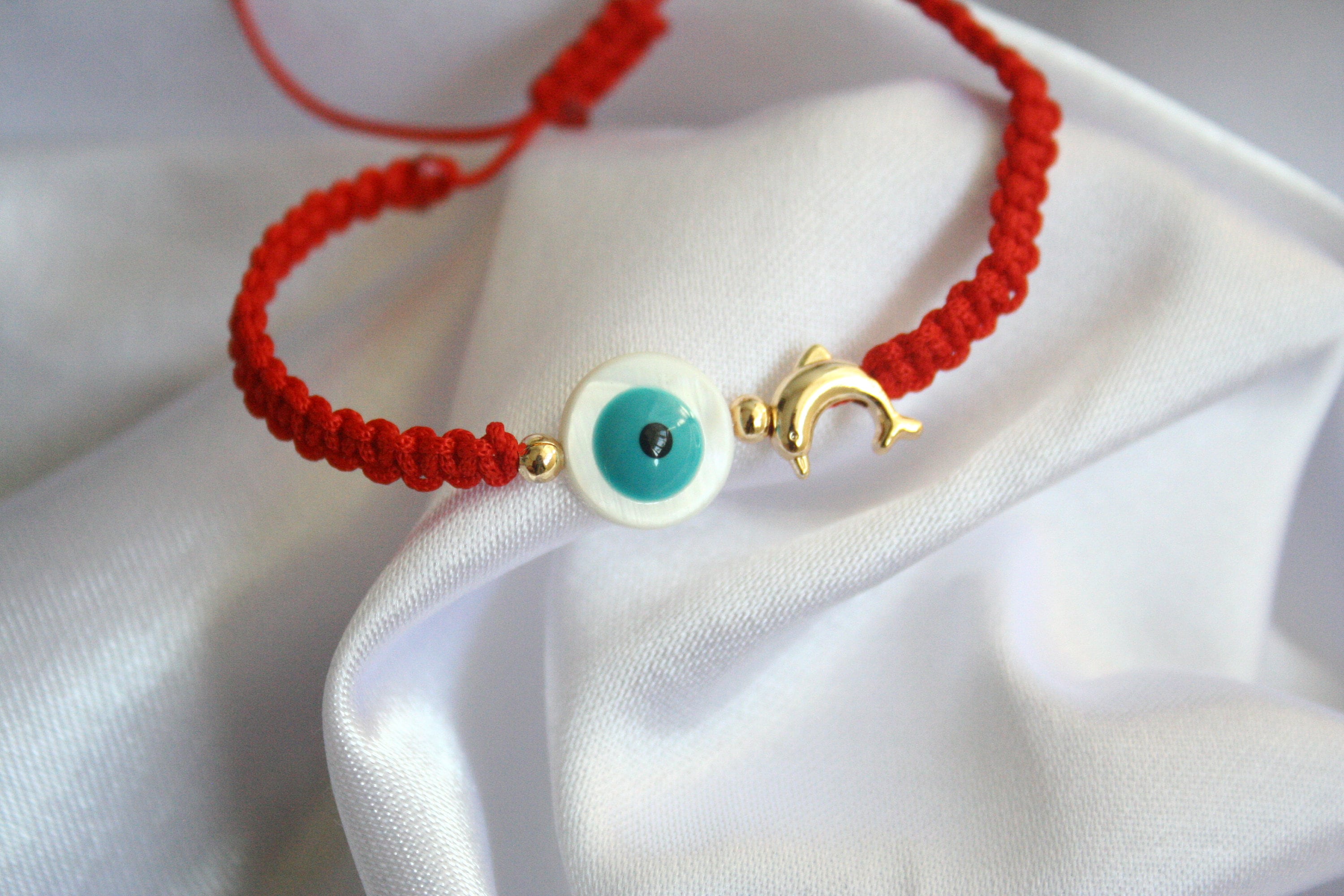 Red String Evil Eye Bracelet With Dolphin Charm for Protection Womens ...