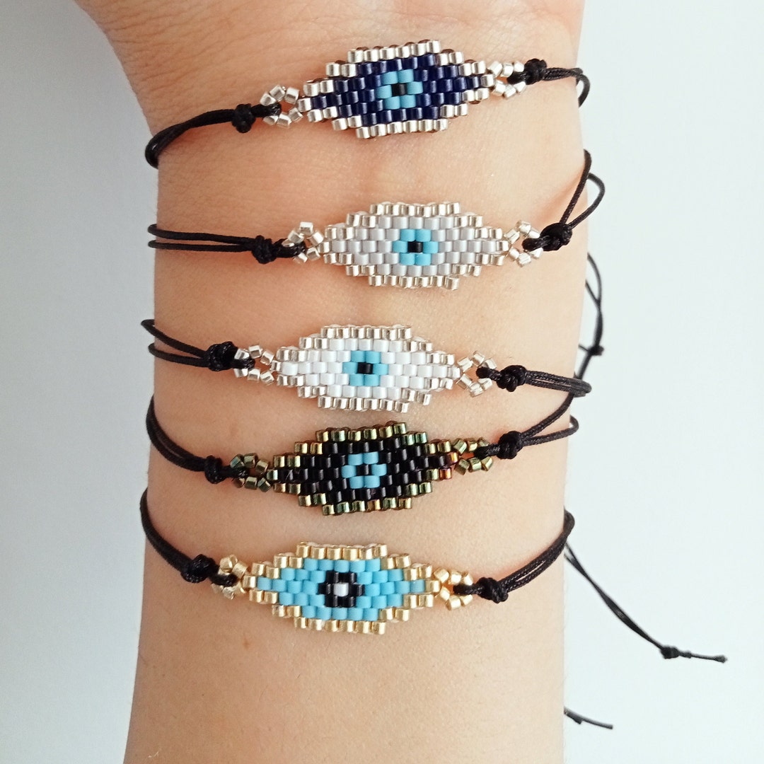 Miyuki Evil Eye Bracelet Couple Bracelet Friendship - Etsy