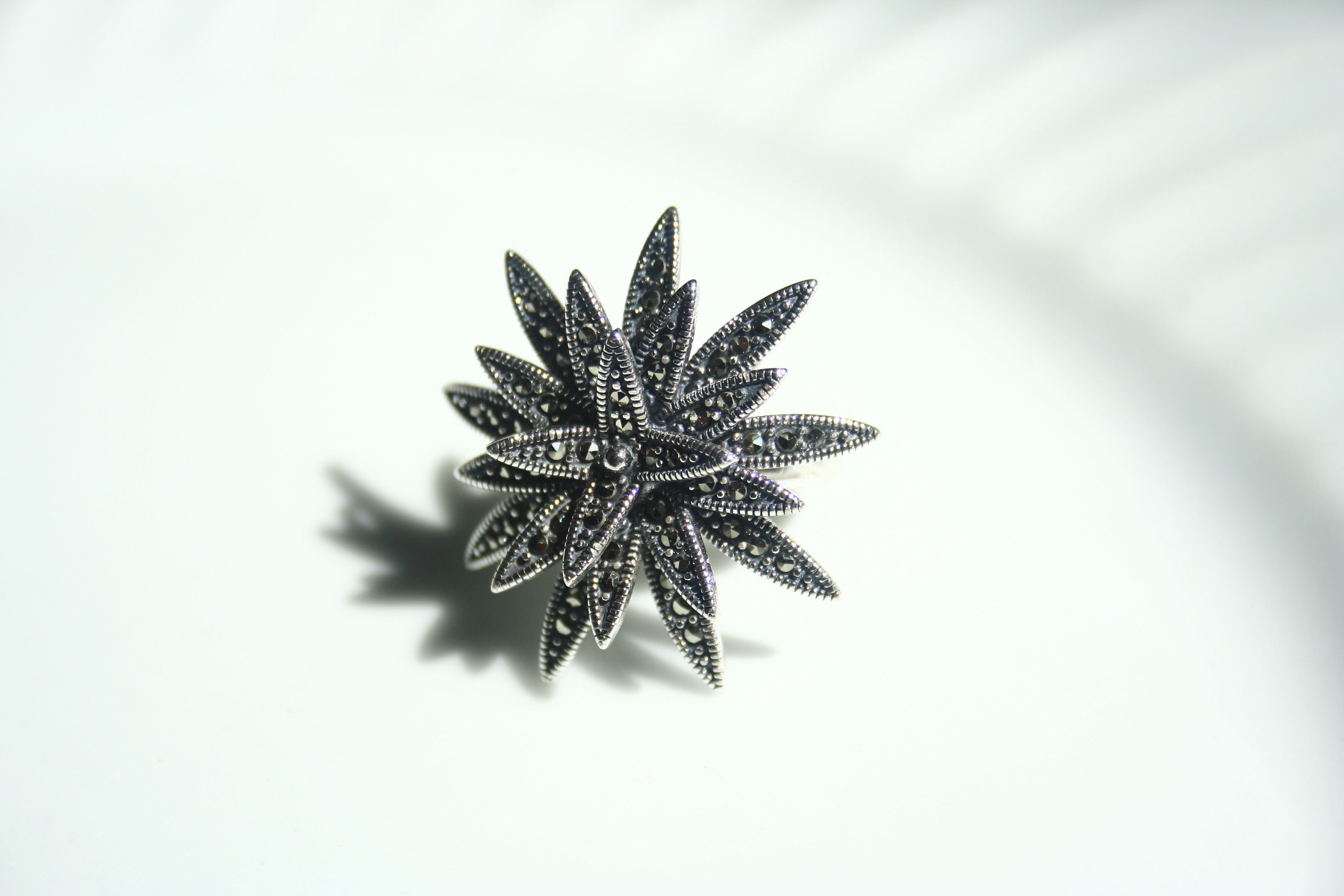 Marcasite 925 Sterling Silver Ring Marcasite Womens Rings - Etsy