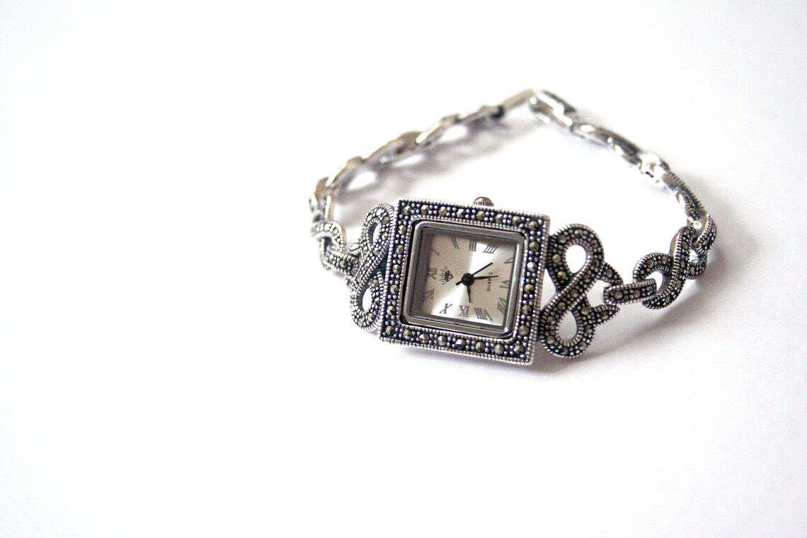 Marcasite Watch 925 Sterling Silver Bohemian Watches for Women - Etsy
