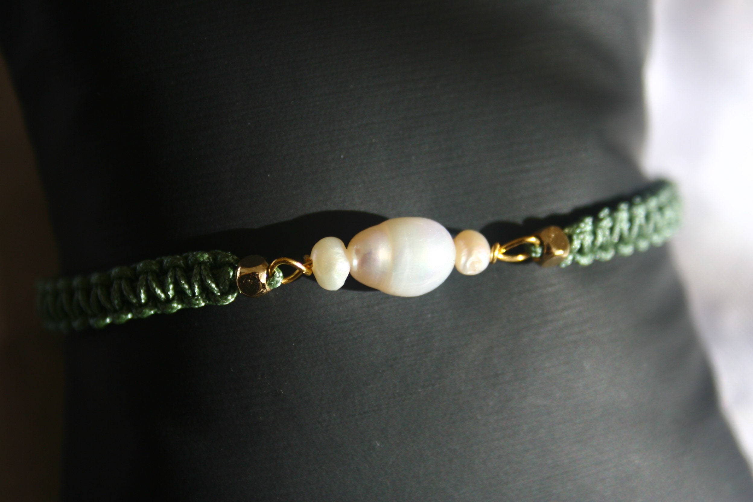 Pearl String Bracelet, Pearl Thread Bracelet, Protection Friendship Bracelet, Pearl Anklet ...