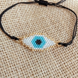 Miyuki Evil Eye Bracelet, Red String Miyuki Bracelet Friendship ...