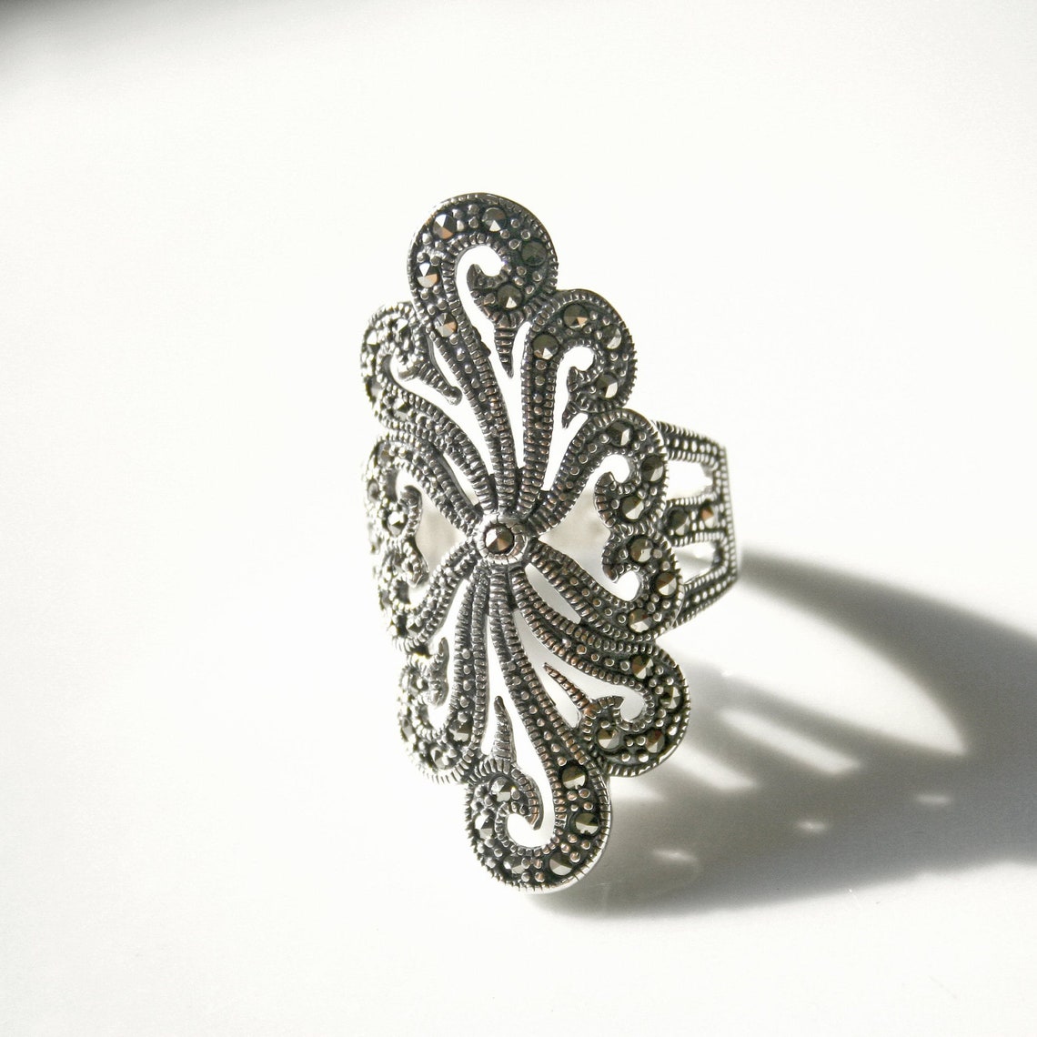 Marcasite Silver Ring | Womens Rings | Marcasite Rings |925 Sterling ...
