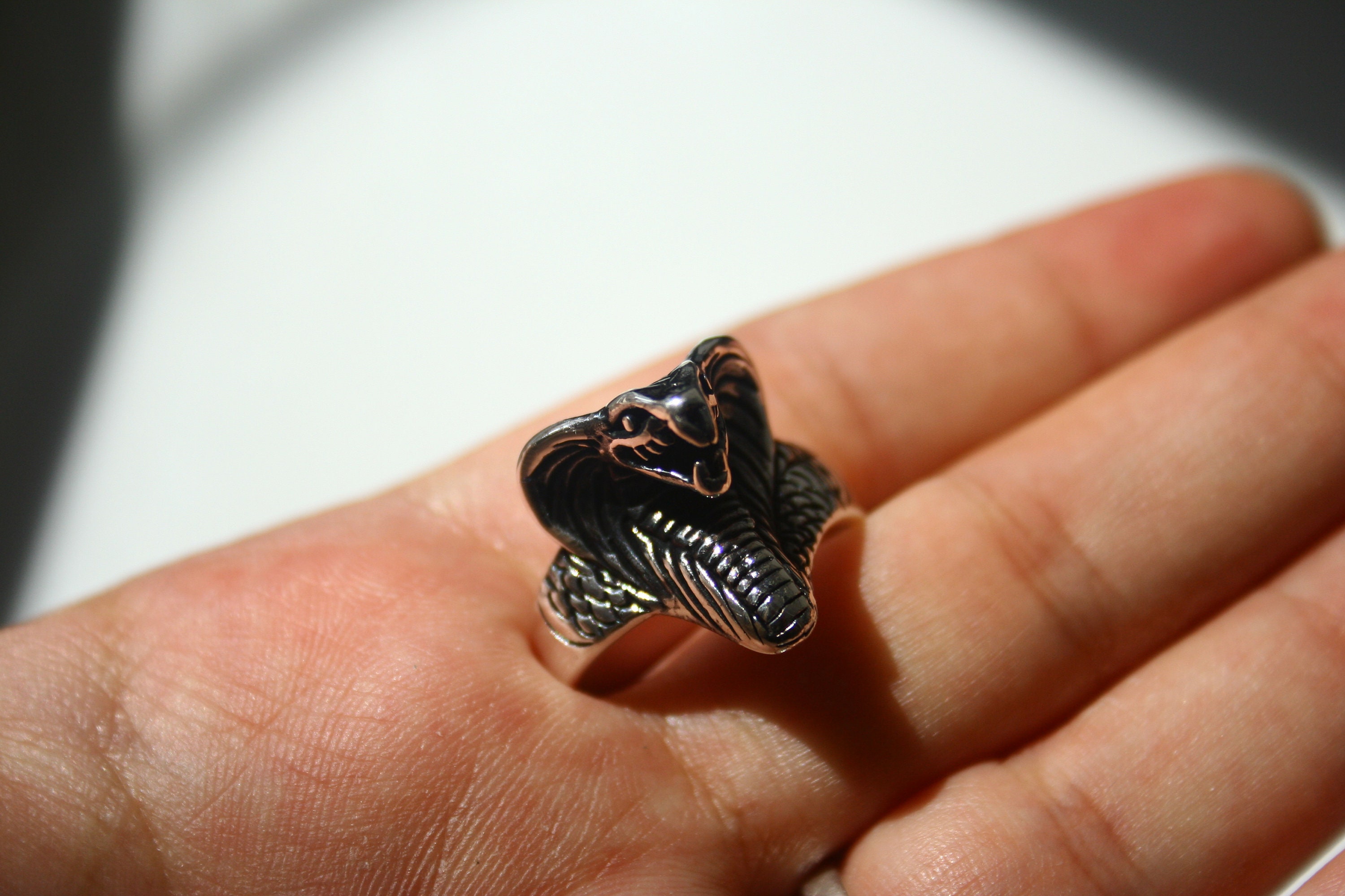 Snake Ring Silver Serpent Jewelry Animal Minimalist Ring Unique 925 ...