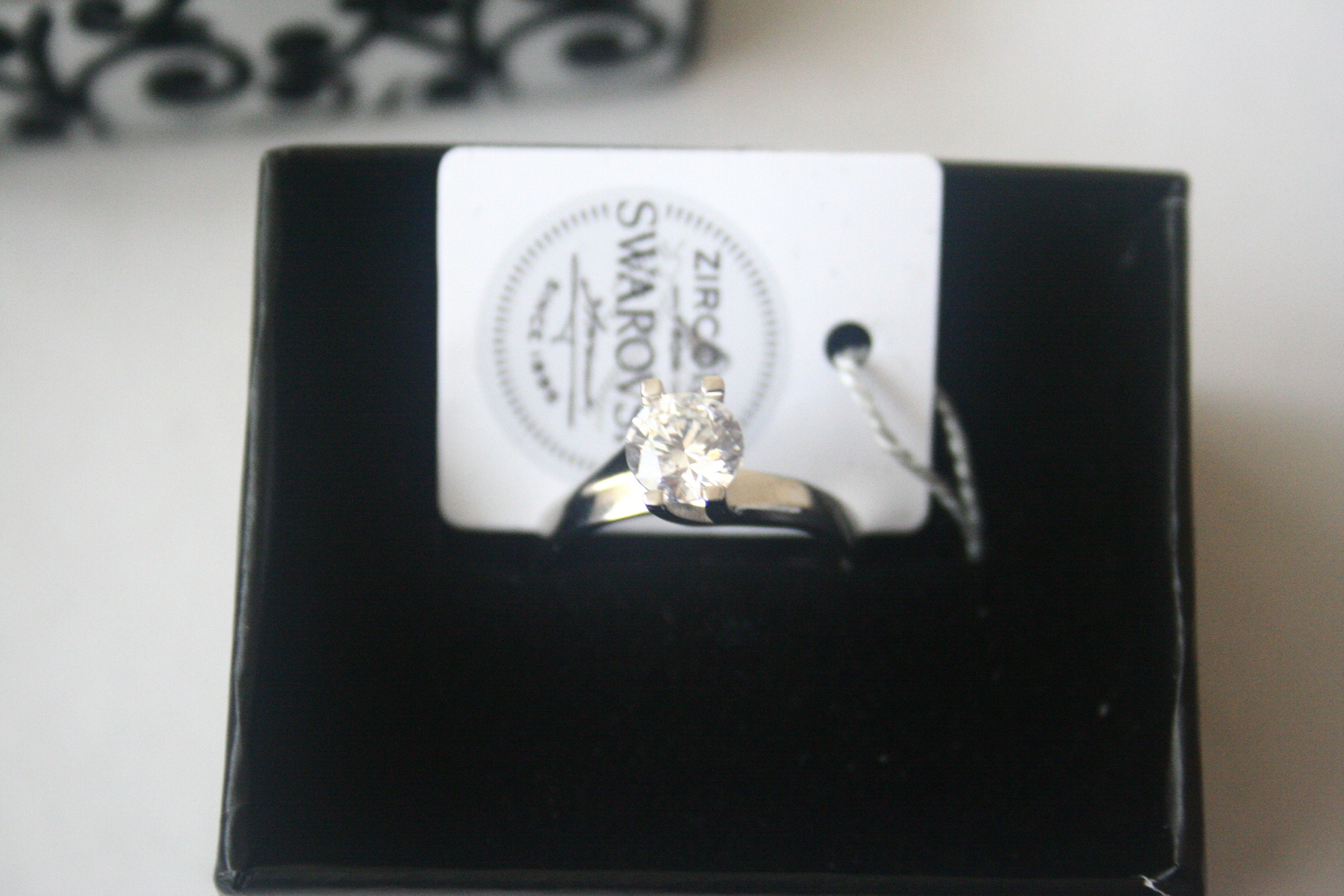 Swarovski Zirconia Ring Solitaire Wedding Band Ring Swarovski Promise ...