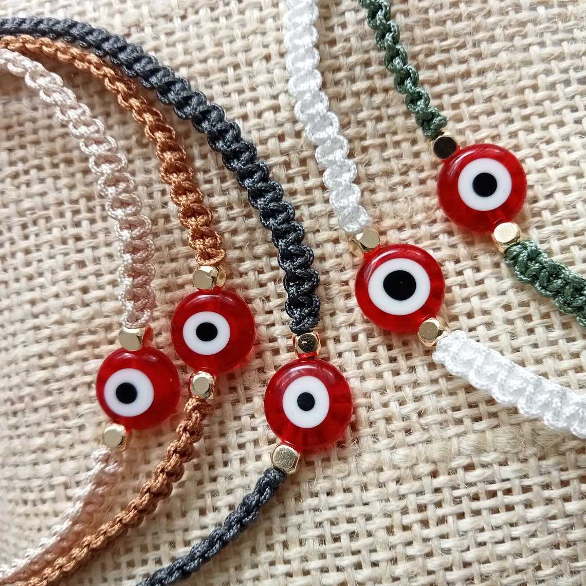 Red Evil Eye String Bracelet, Mal De Ojo for Protection Womens Jewelry ...