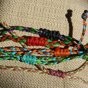 Braided String Bracele, Waxed Braided Lucky Bracelet, Handmade Woven ...
