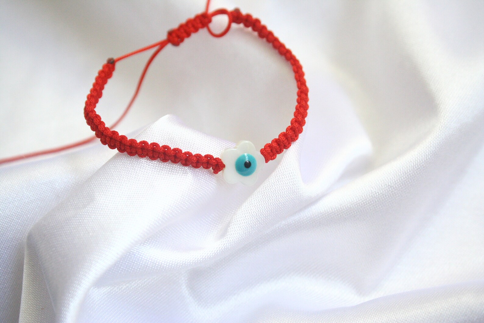 Red String Evil Eye Bracelet Flower Evil Eye Bracelet Red - Etsy