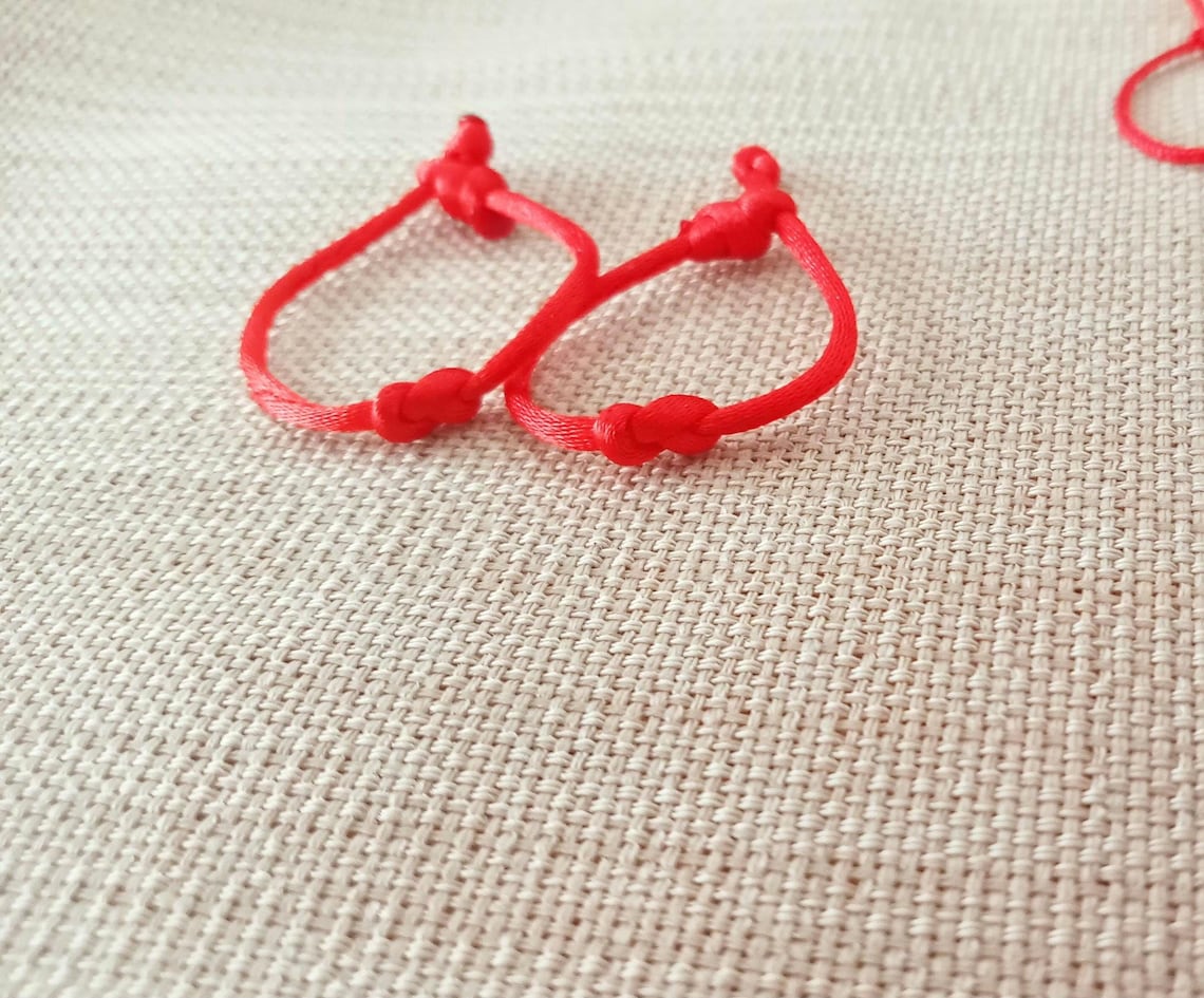 Red String Infinity Ring - Adjustable Ring, Handmade Jewelry, Couple ...