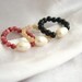 Pearl Unisex Stone Ring Elastic Band Rings Natural Stone - Etsy