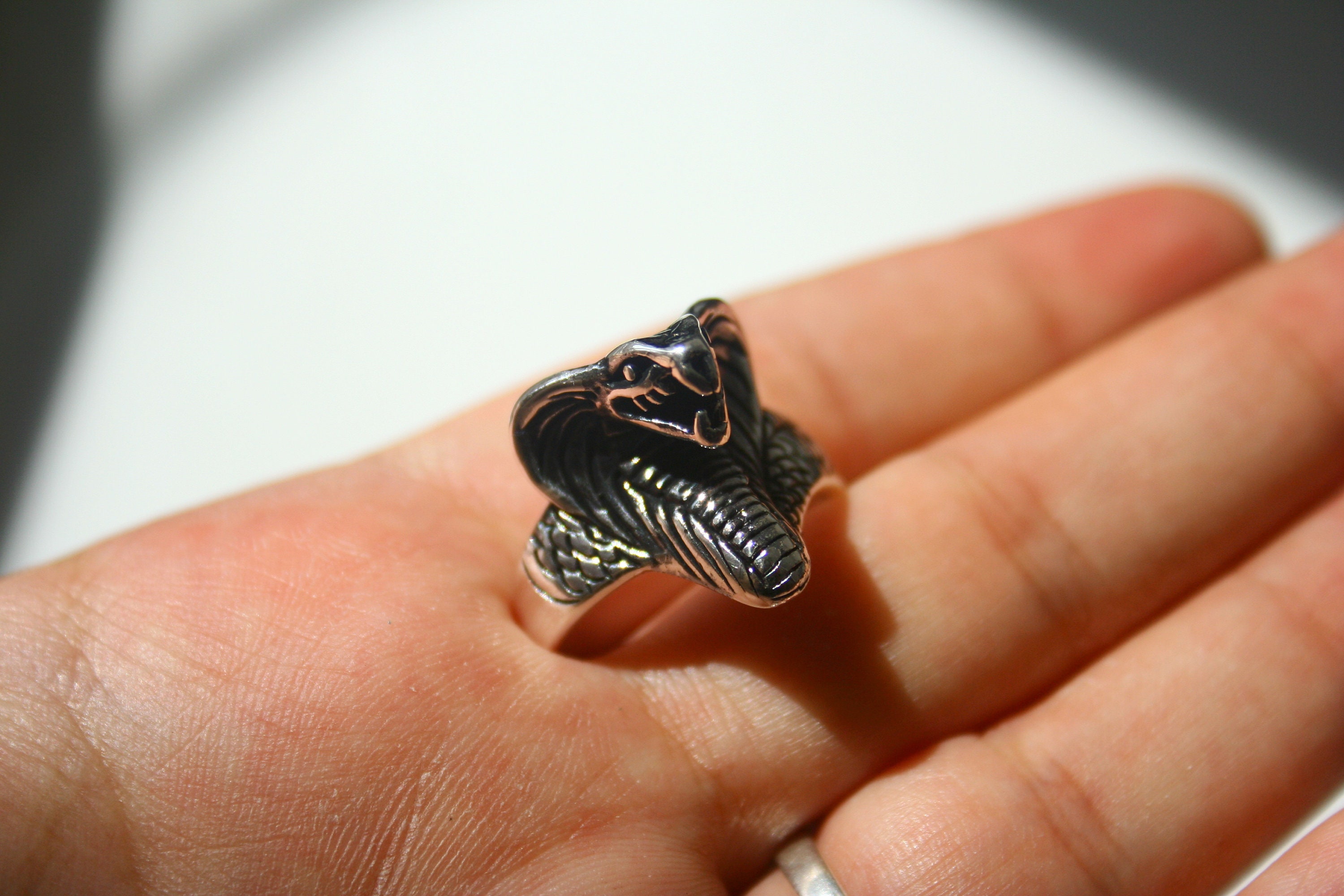 Snake Ring Silver Serpent Jewelry Animal Minimalist Ring Unique 925 ...