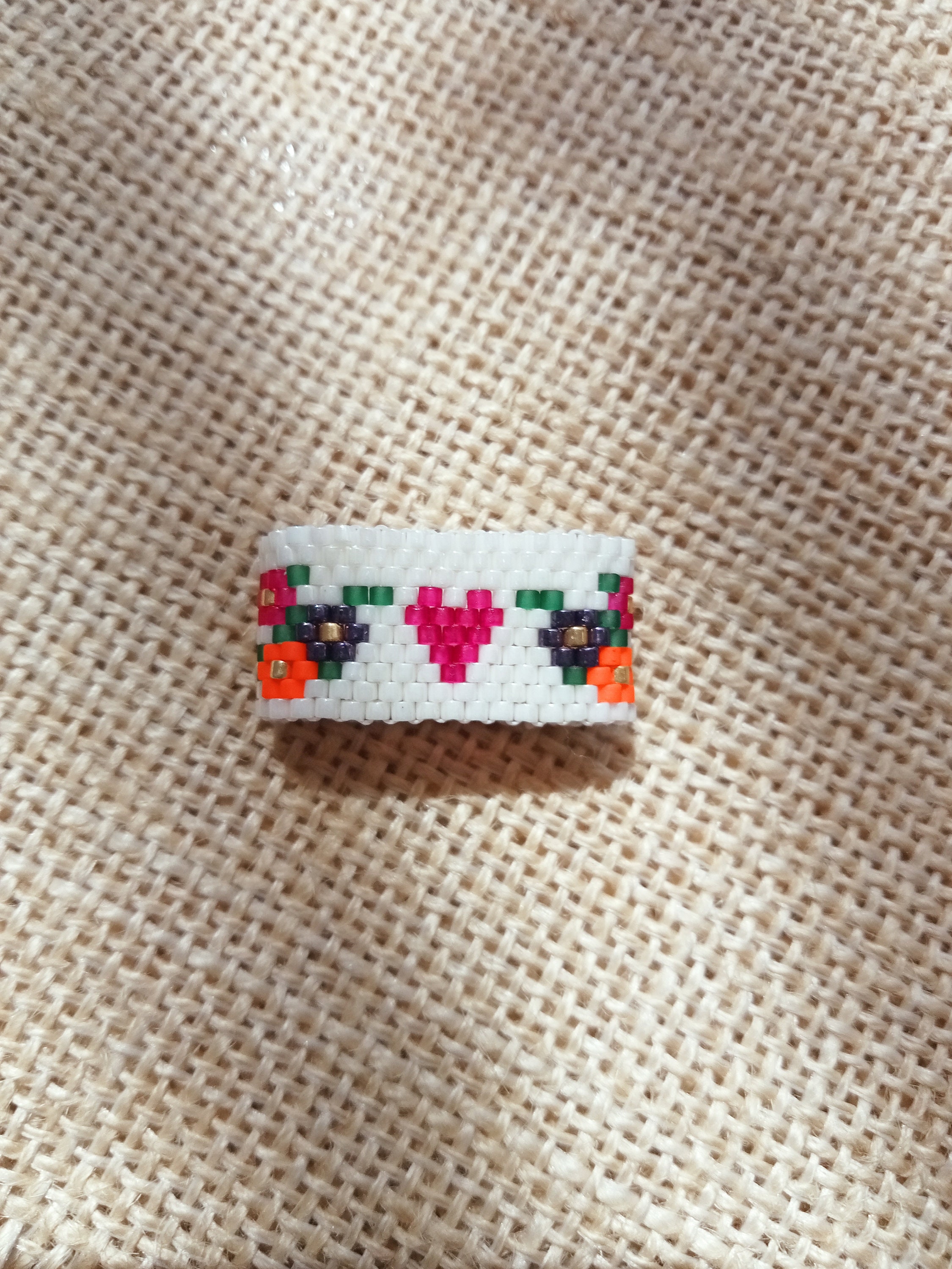 Miyuki Ring, Heart Ring, Flower Band Ring, Daisy Ring, Rings, Delicate ...