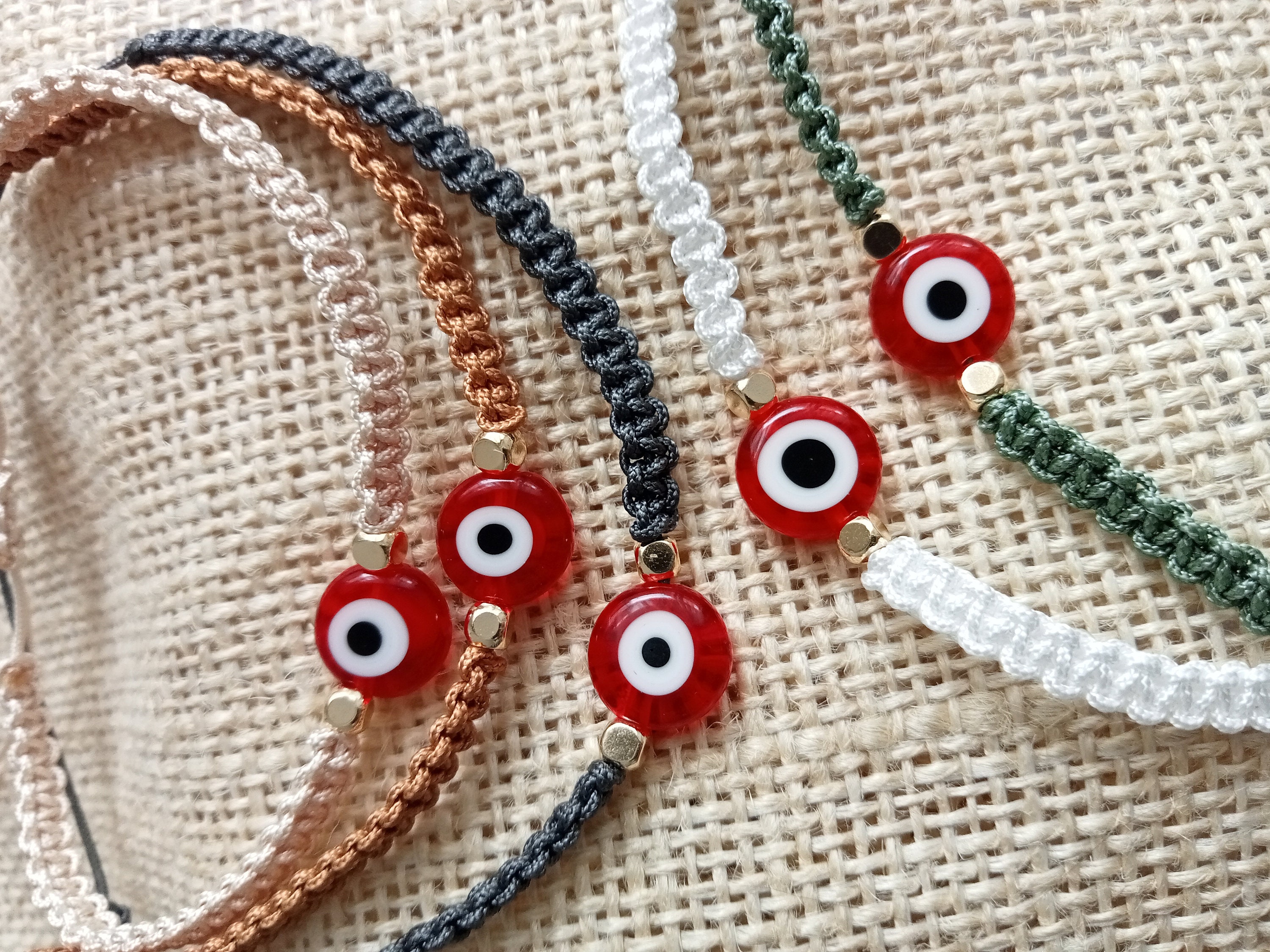 Red Evil Eye String Bracelet, Mal De Ojo for Protection Womens Jewelry ...