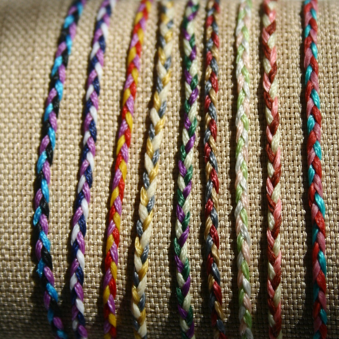 Braided String Bracele, Waxed Braided Lucky Bracelet, Handmade Woven ...