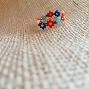Miyuki Ring, Flower Band Miyuki Ring, Daisy Ring, Rings, Delicate ...