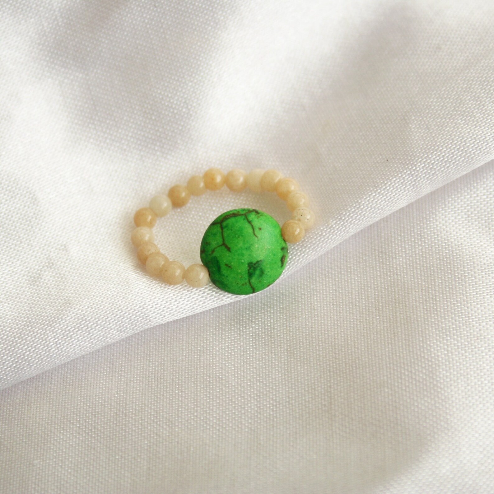 Unisex Stone Ring, Elastic Band Ring, Agate Ring, Agate Stone Ring ...