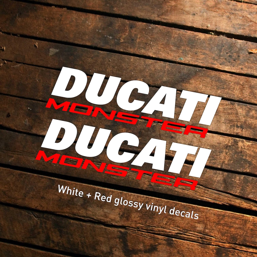 DUCATI MONSTER 696 1198 1199 1299 Fuel Gas Tank Stickers Decals 2 Pcs ...