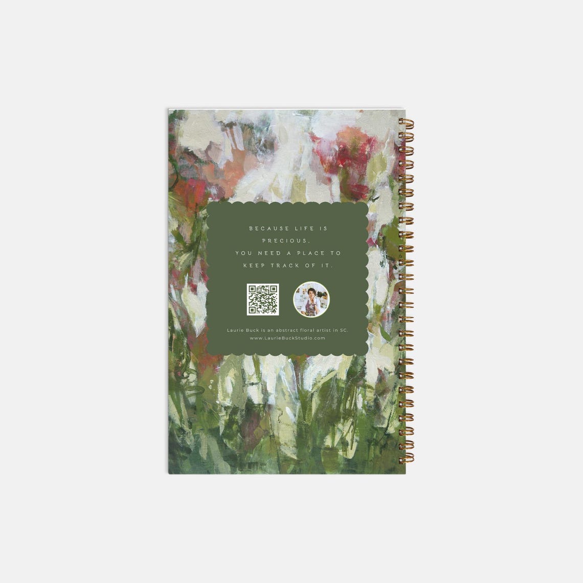 Abstract Floral Hardcover Spiral Notebook 8x5 | Lined Art Journal ...
