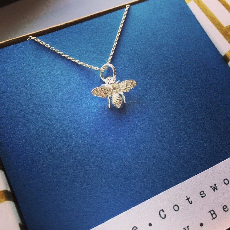 Handmade Sterling Silver Bee Necklace - Etsy