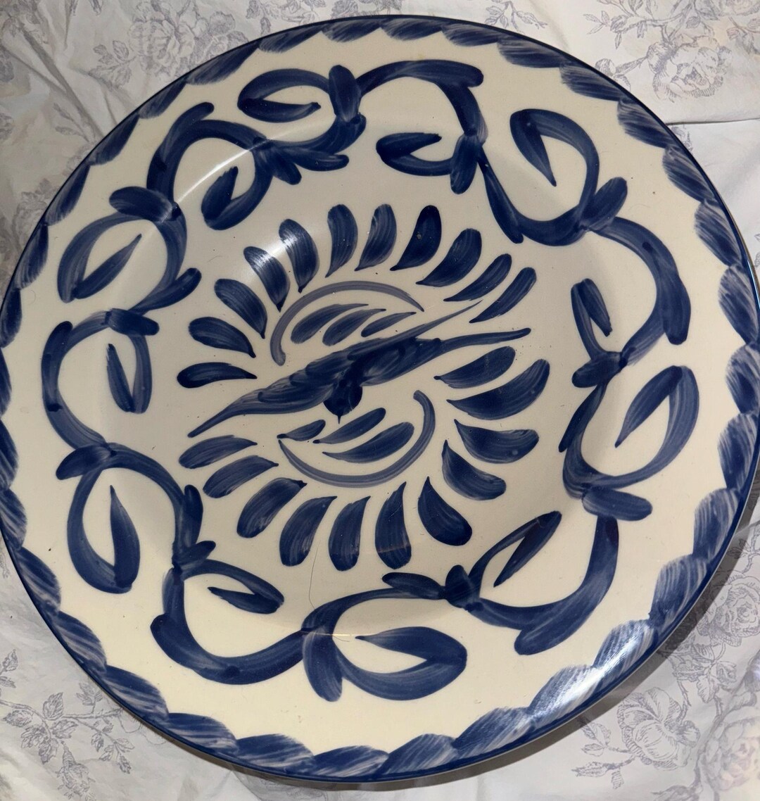 Anfora Puebla Blue Porcelain Pasta Bowl - Etsy