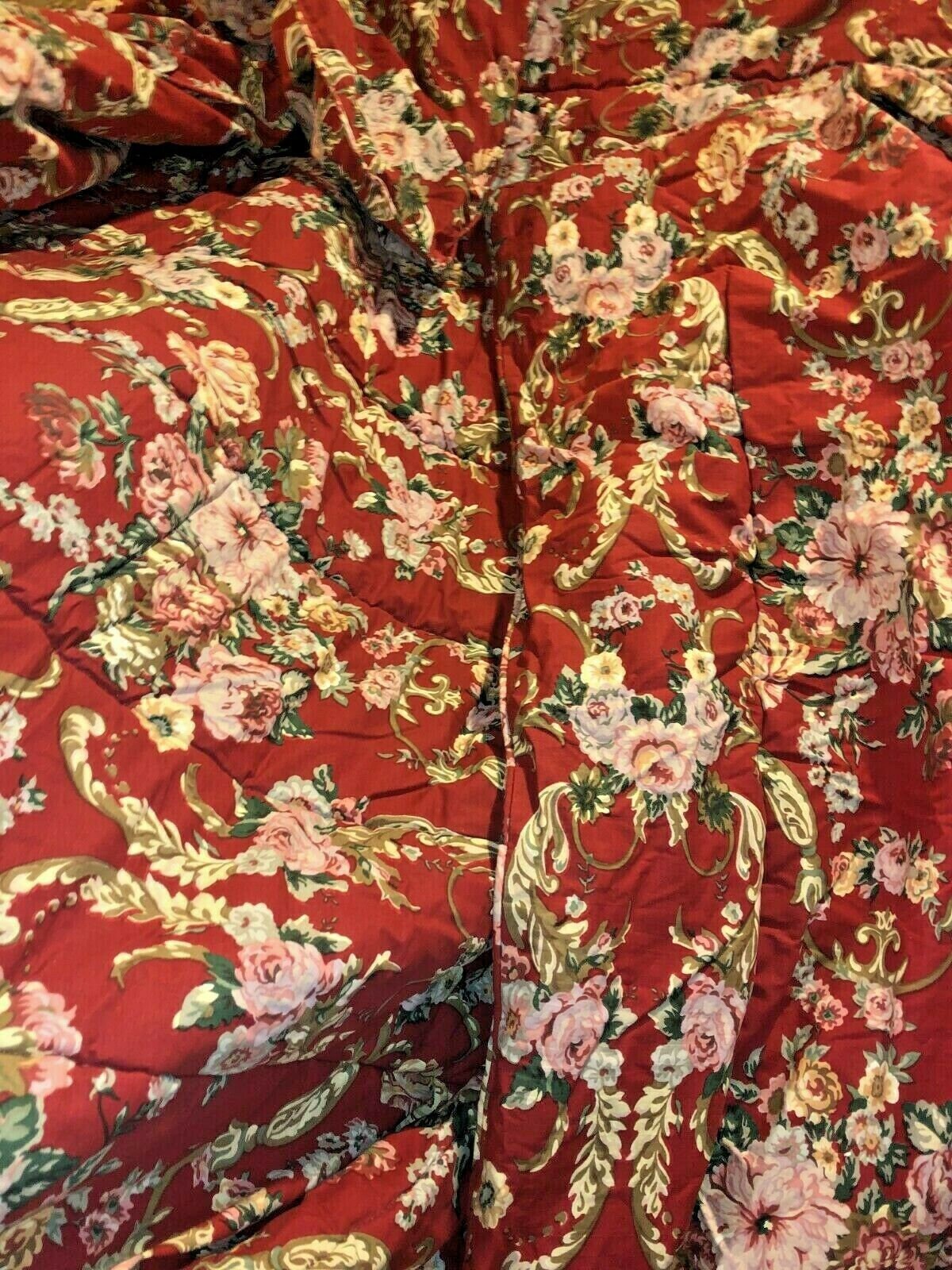 Ralph Lauren Marseilles Danielle Super Queen Red Floral 94" X 99" 3pcs ...