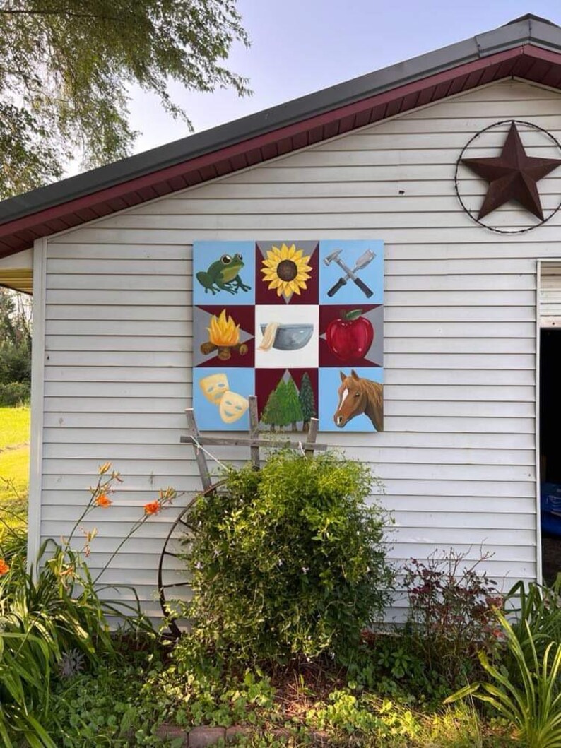 Custom Hand-painted Barn Quilt, MDO Outdoor Sign, Wedding Gift - Etsy