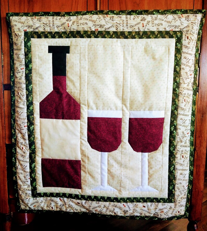 Wine Away! Adaptable Pattern for Wall Hanging to Lap Quilt. - Etsy