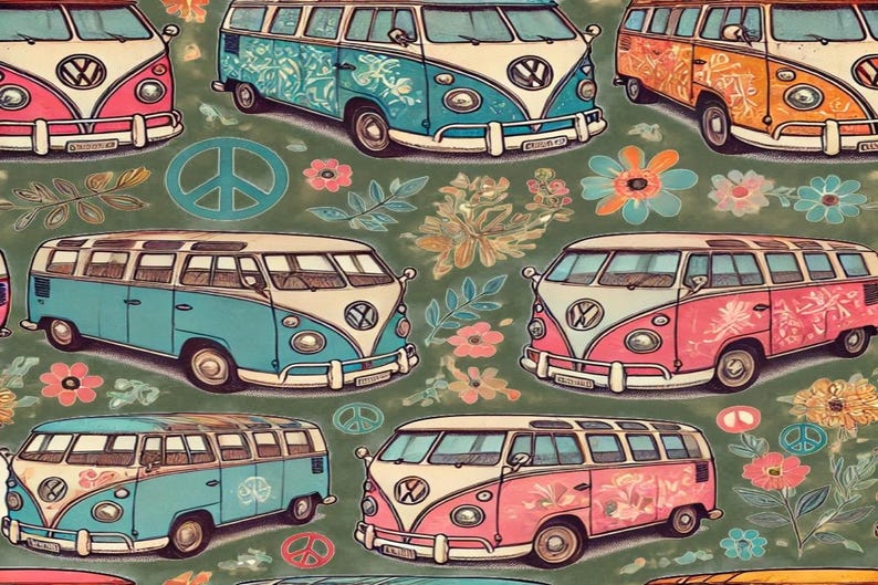 Retro VW Bus Digital File - Etsy