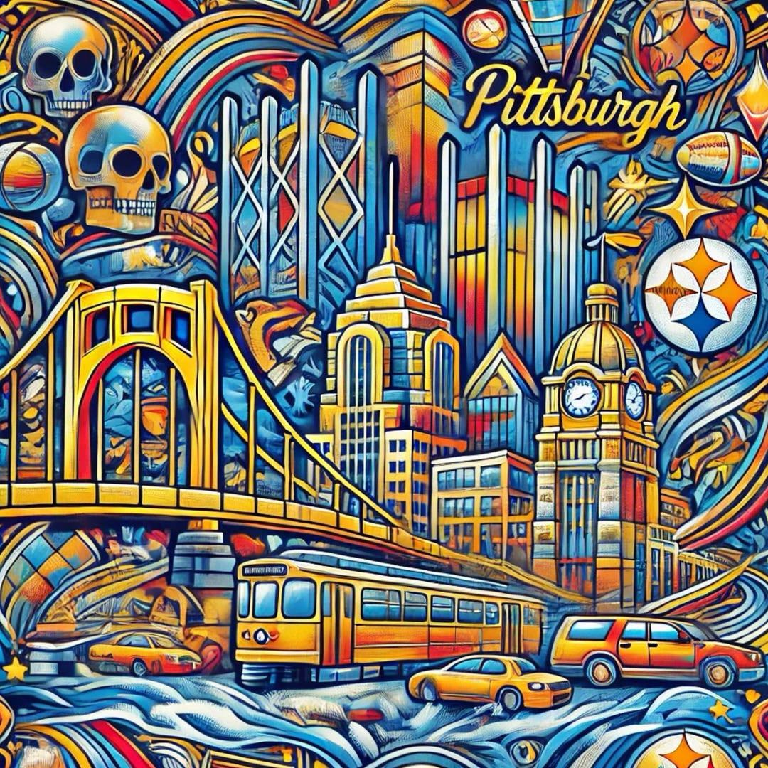 Pattern of Pittsburgh, PA Landmarks - Etsy
