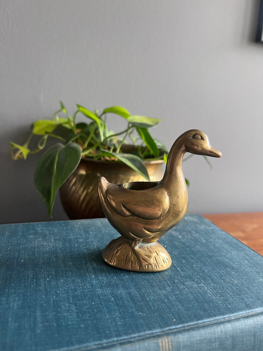 Vintage Brass Duck Candleholder, Brass Bird Taper Holder, Easter Decor ...