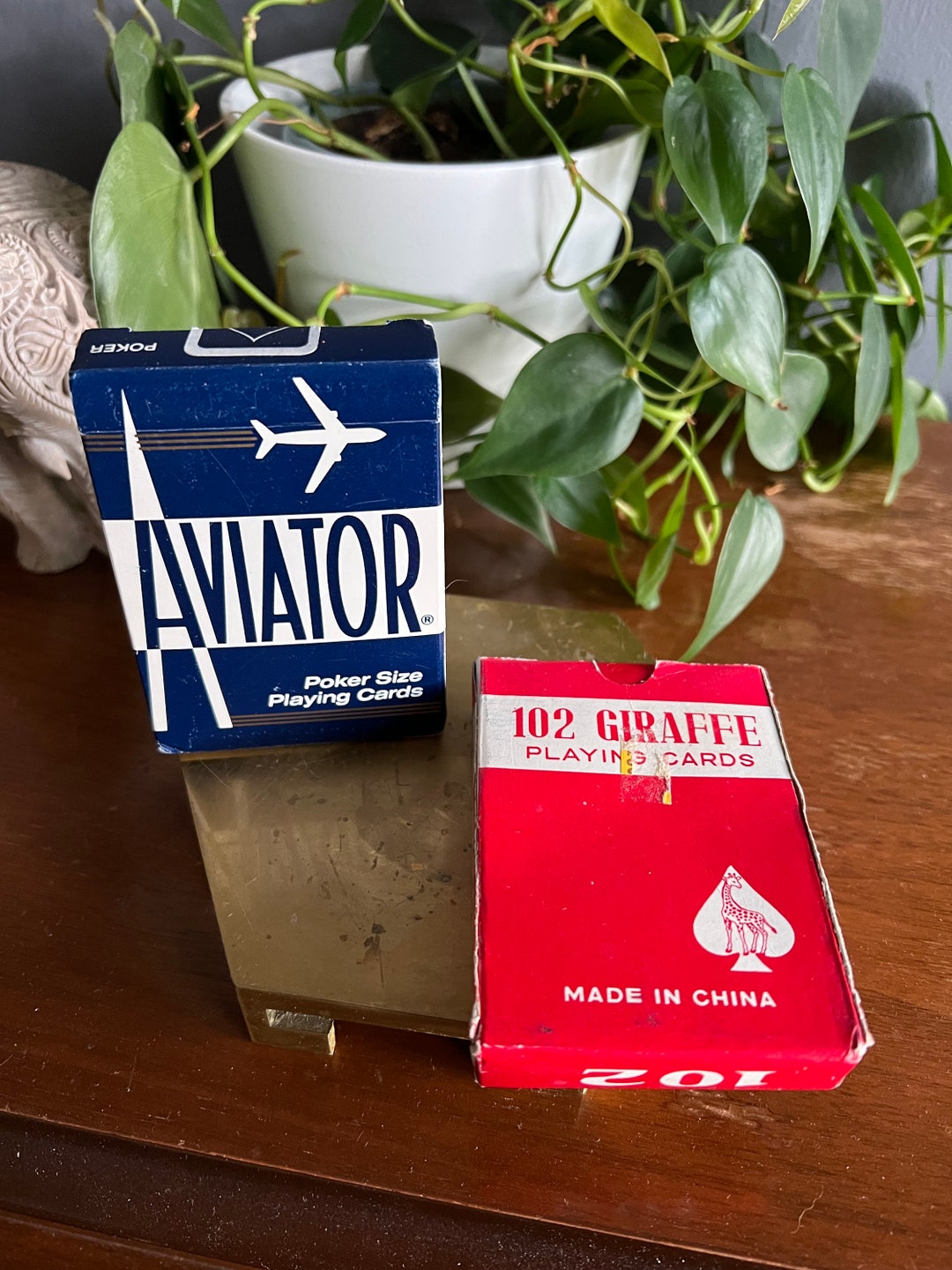 Two Vintage Decks of Cards in Original Packaging, One Unopened, Aviator ...
