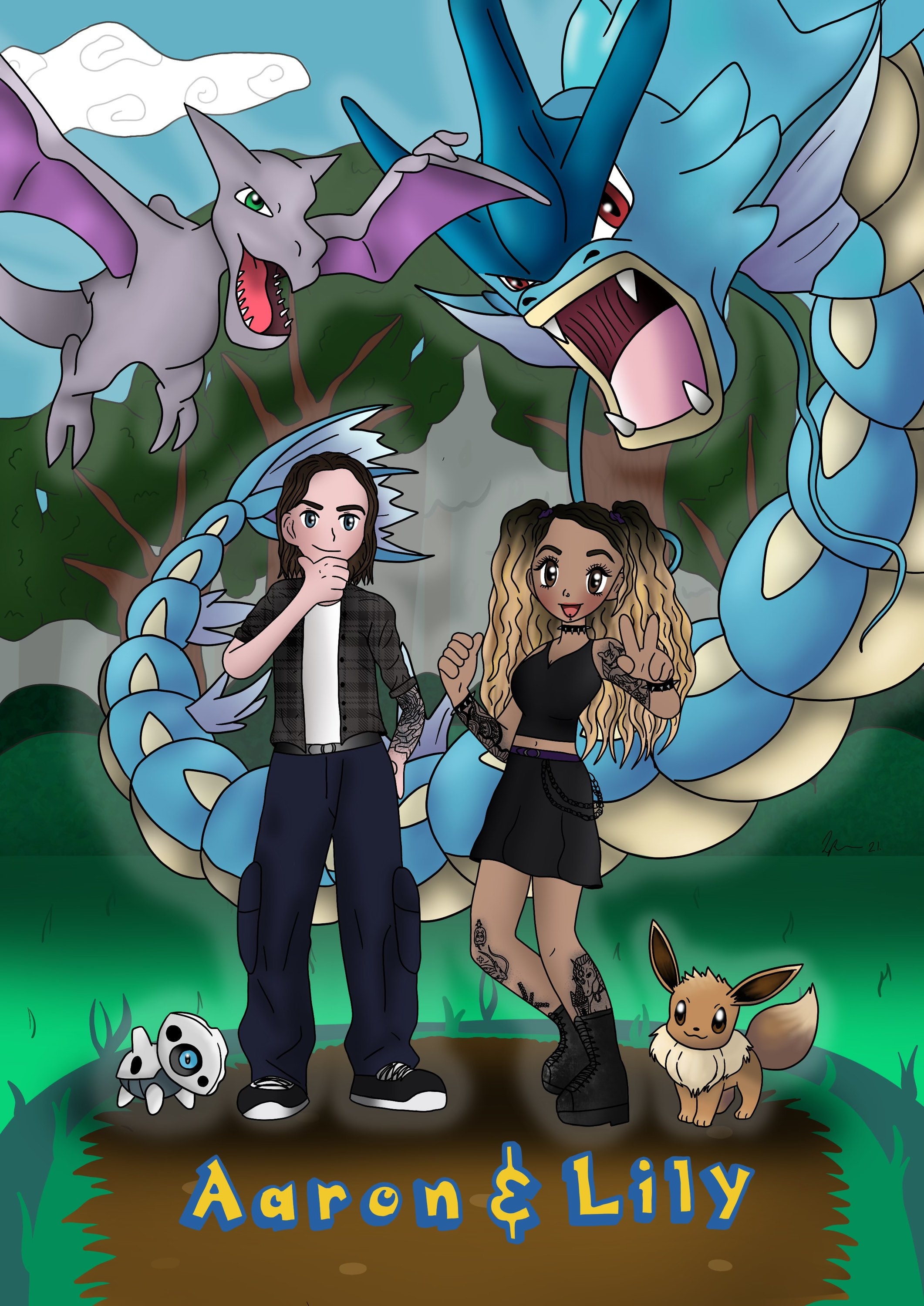 Custom Pokemon drawing / Pokemon trainer | Etsy