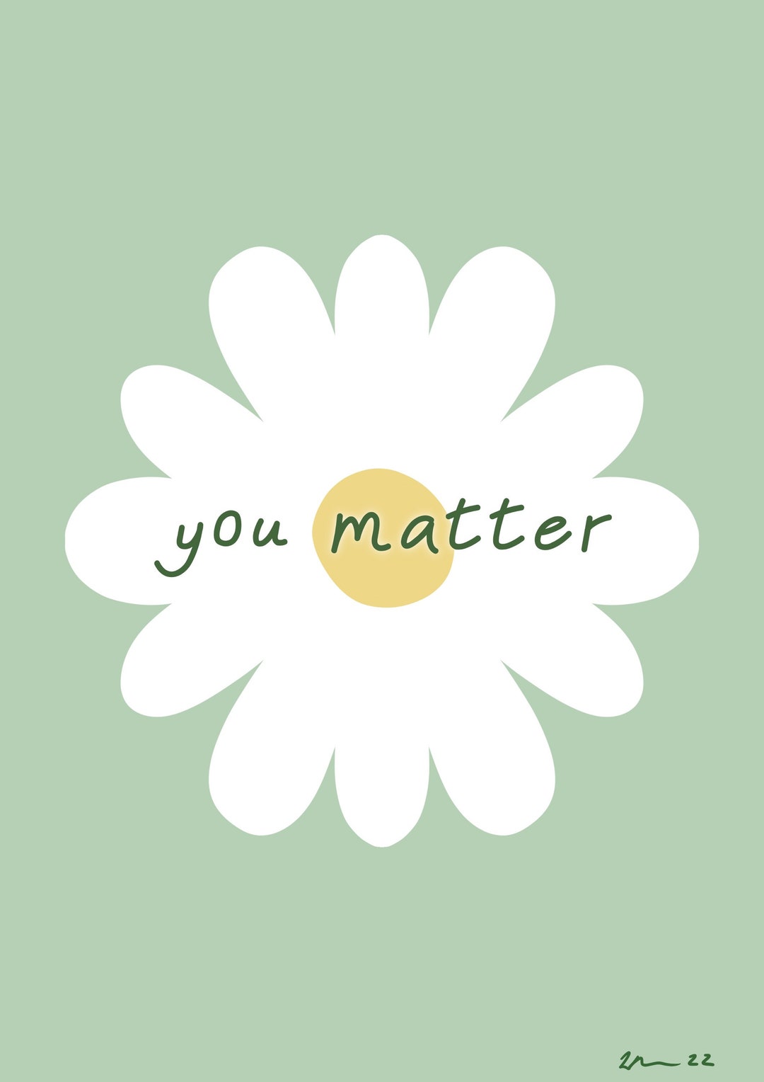 You Matter Motivational Print / Floral Background - Etsy