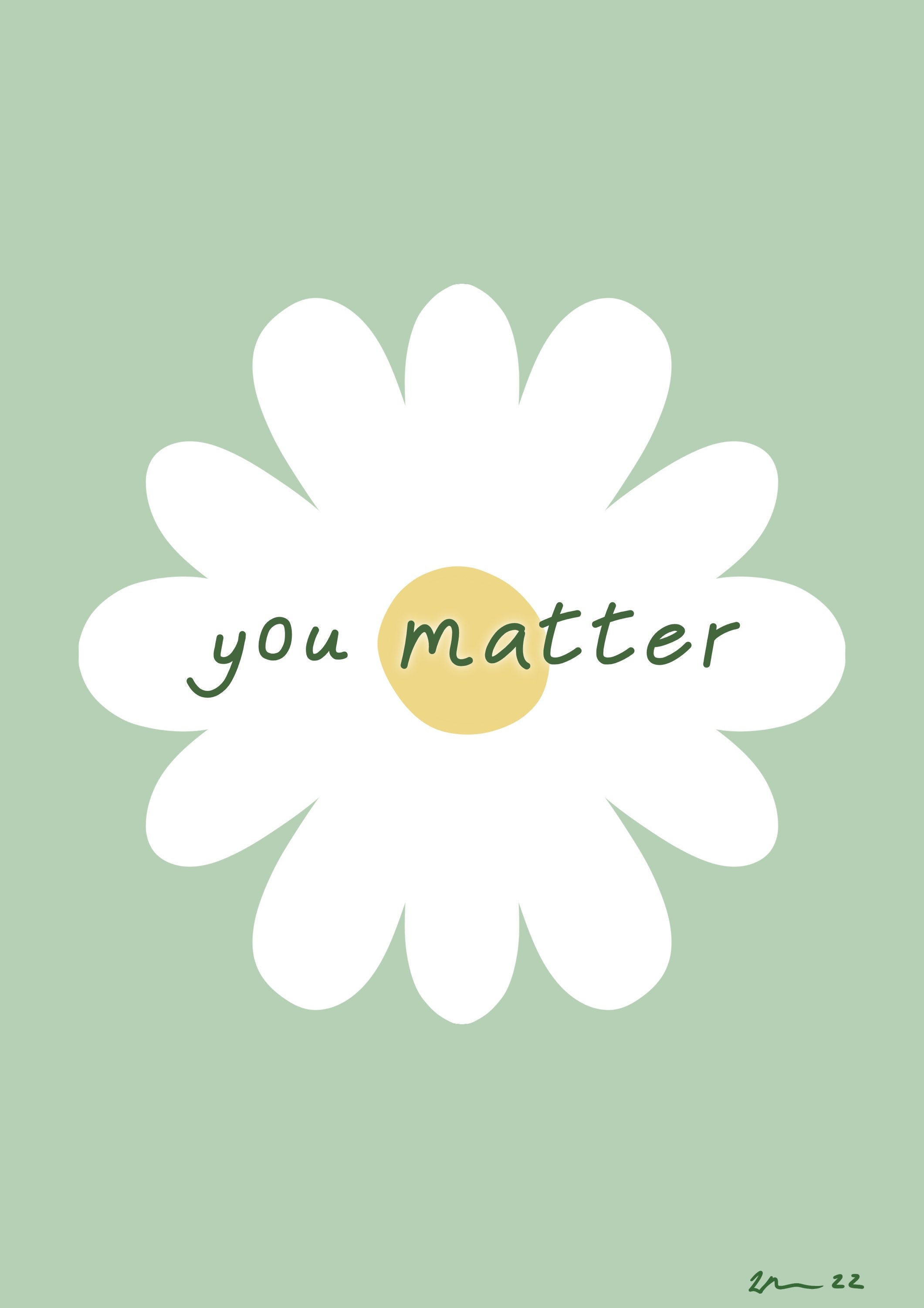 You Matter Motivational Print / Floral Background | Etsy