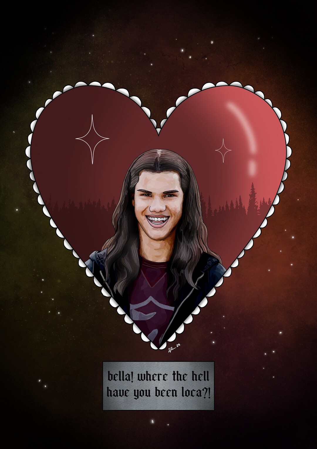 Jacob Black Portrait Print / Twilight /bwthhybl - Etsy