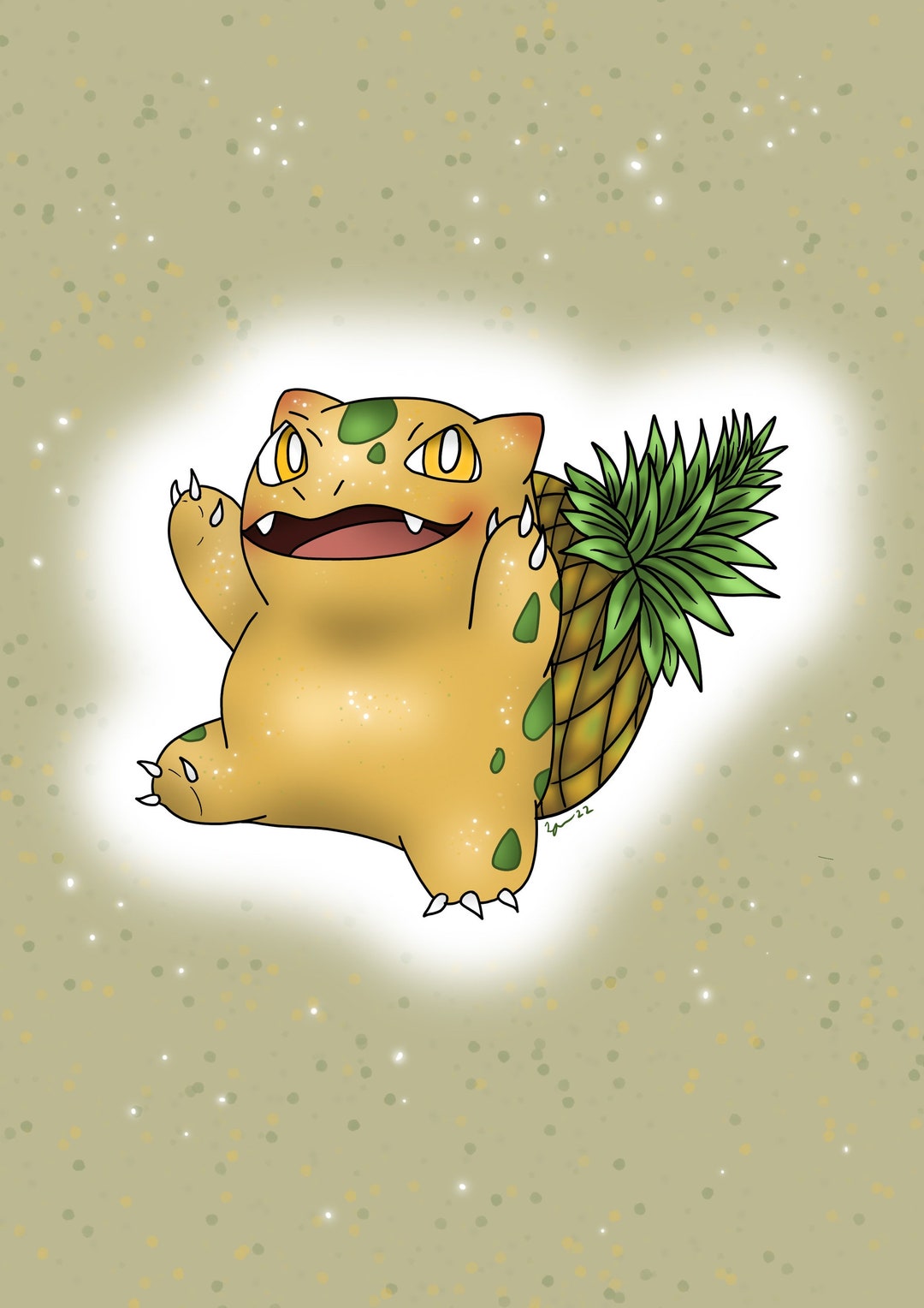 Pineapple Bulbasaur Print - Etsy