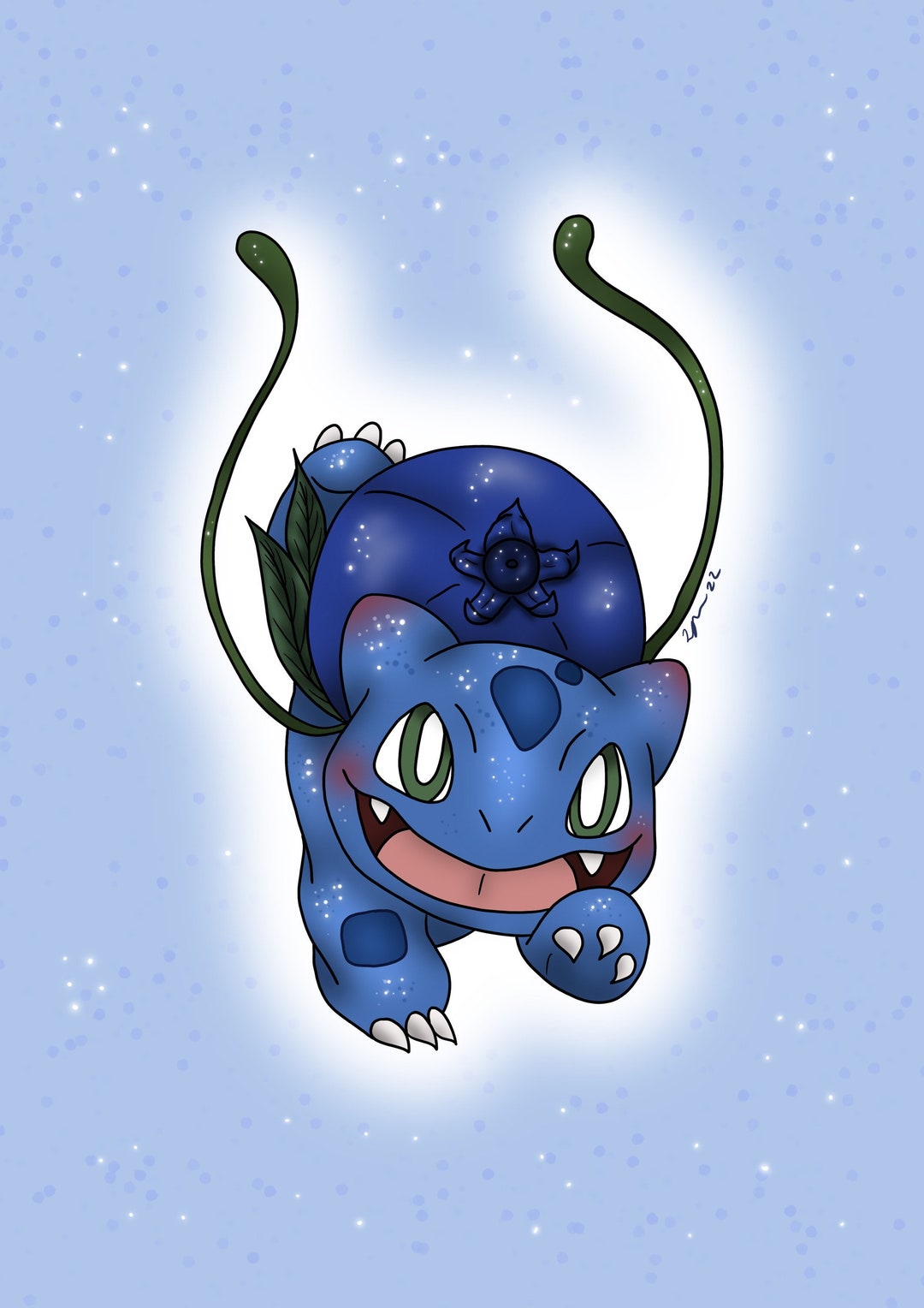 Blueberry Bulbasaur Print - Etsy
