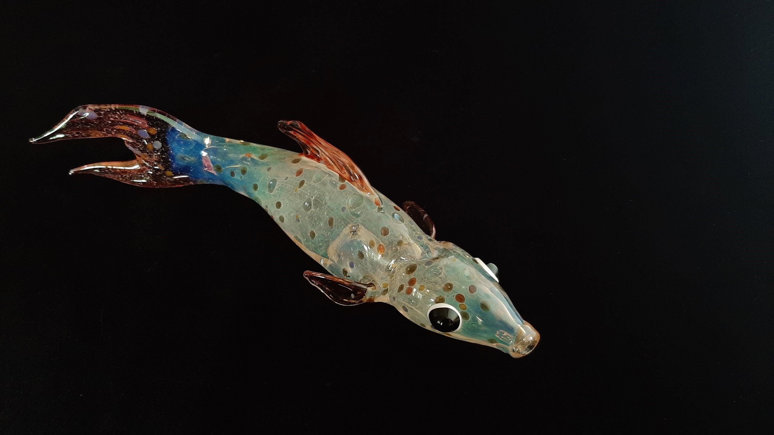 Glass Fish Pipe | Color Changing | Unique Sculpted Glass Art ...