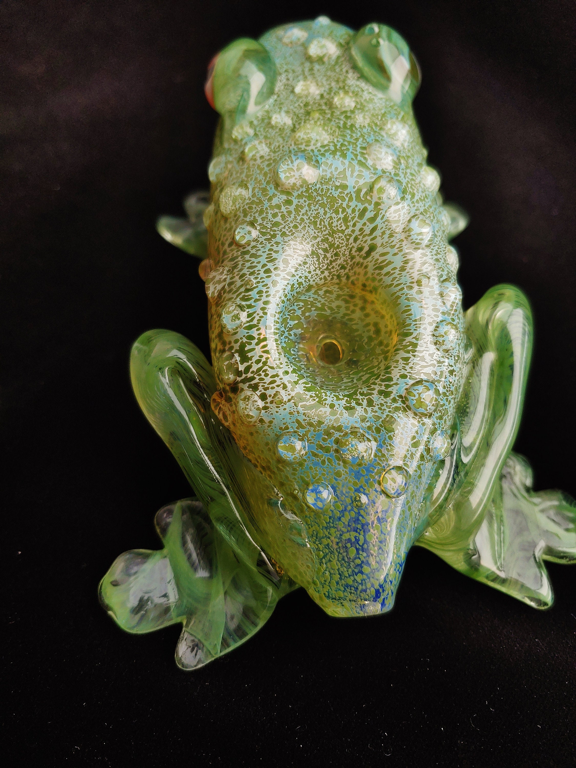 Glass Frog Pipe | UV Glow | Color Changing | Unique Functional Glass ...