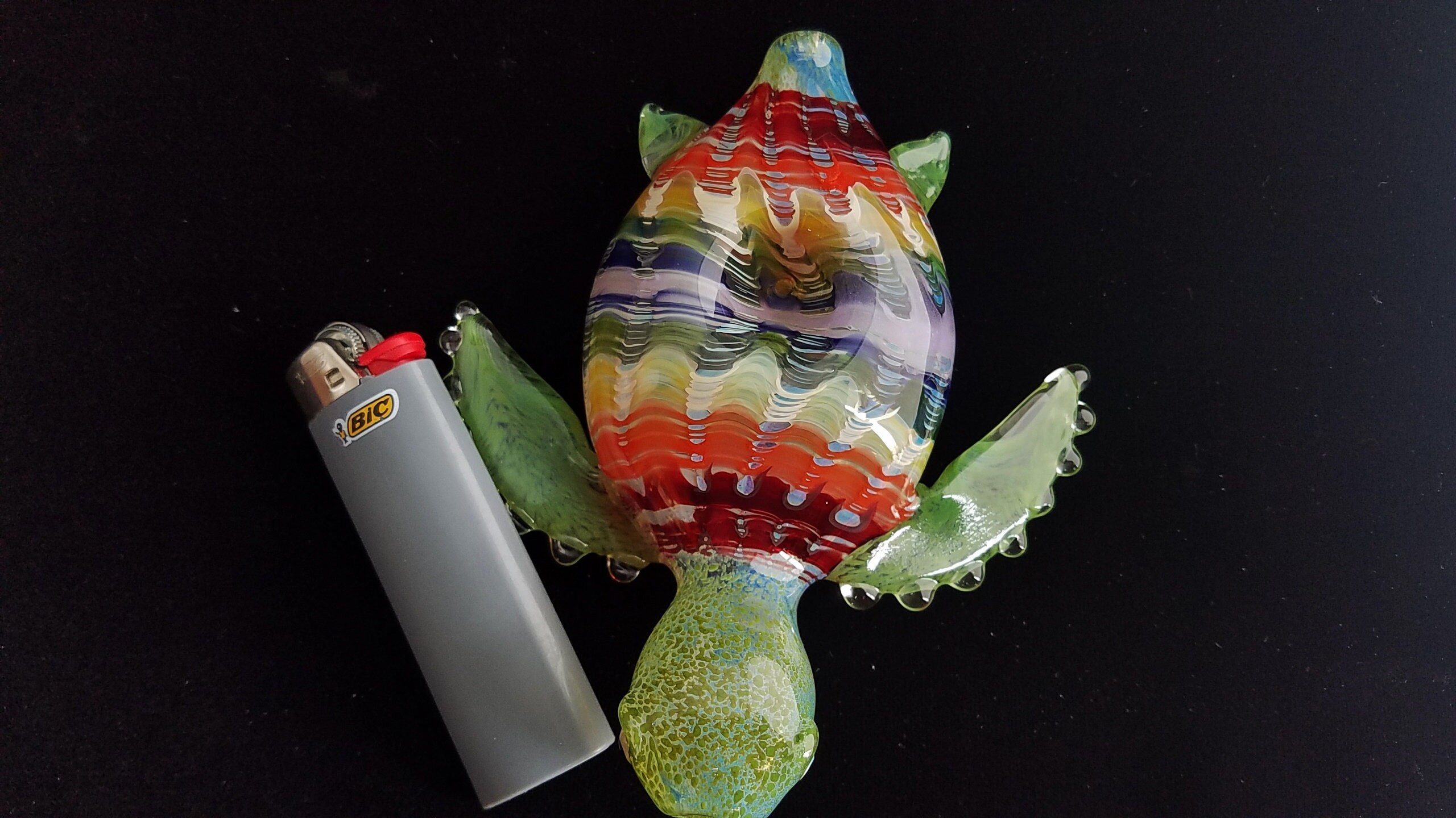 Glass Sea Turtle Pipe (Rainbow Shell) | UV Glow | Color Changing ...
