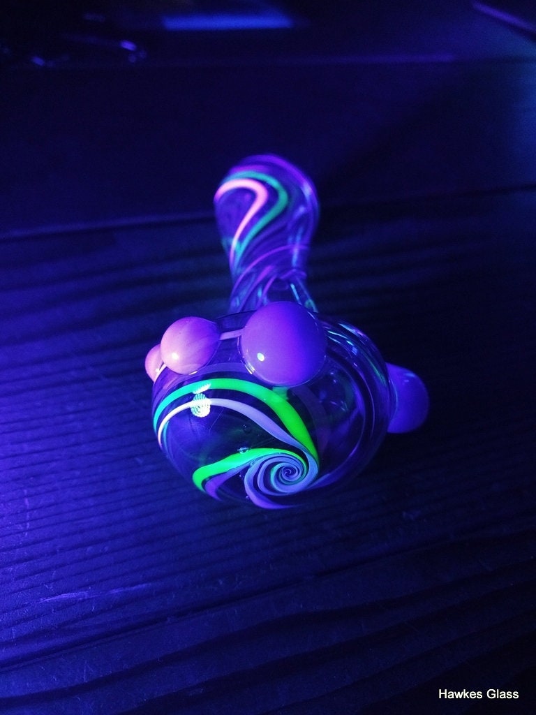 Pink Glass Pipe | Color Changing | UV Glow | Pretty Glass Art